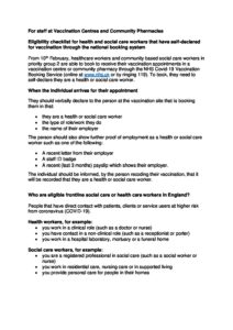 Eligibility checklist – Welton Family Health Centre